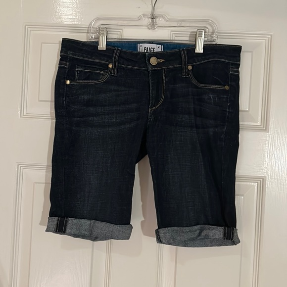 PAIGE | Shorts | Paige Shorts Dark Denim Size 26 Gently Worn | Poshmark